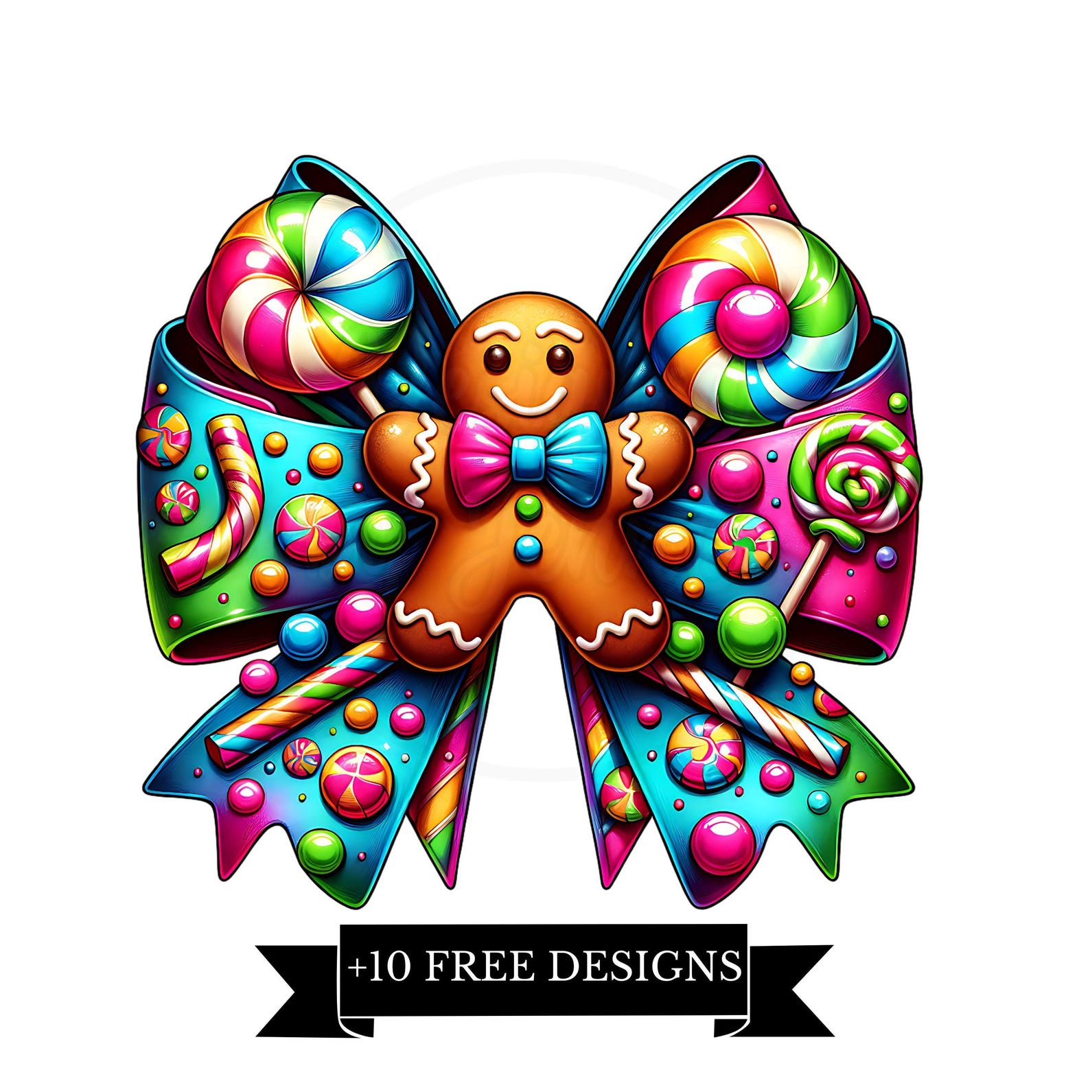 Christmas Coquette Bow Png, Christmas Sublimation Designs, Gingerbread ...