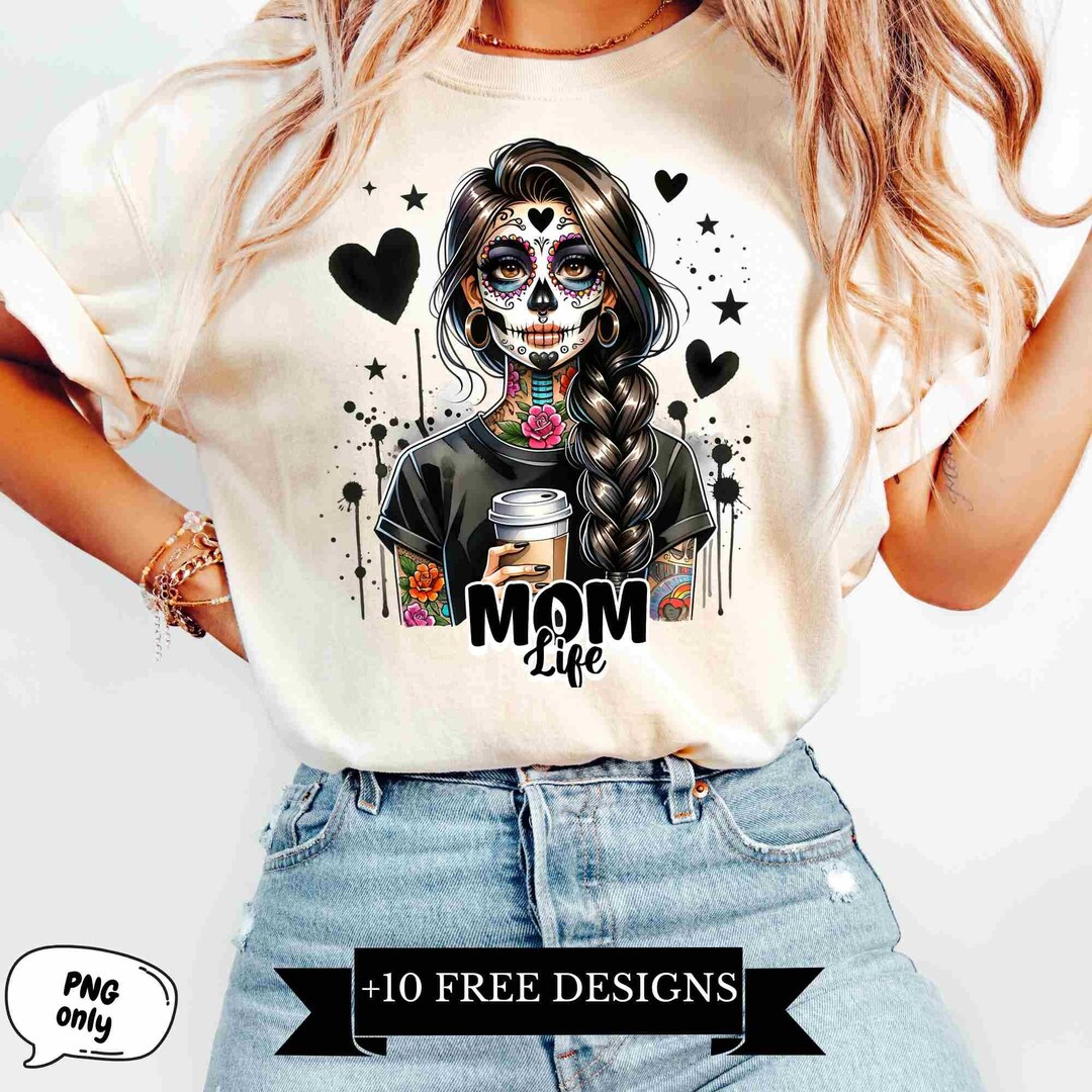 Mom Life Skeleton PNG, Mom Tattoos PNG, Latte Png, Woman Skeleton ...