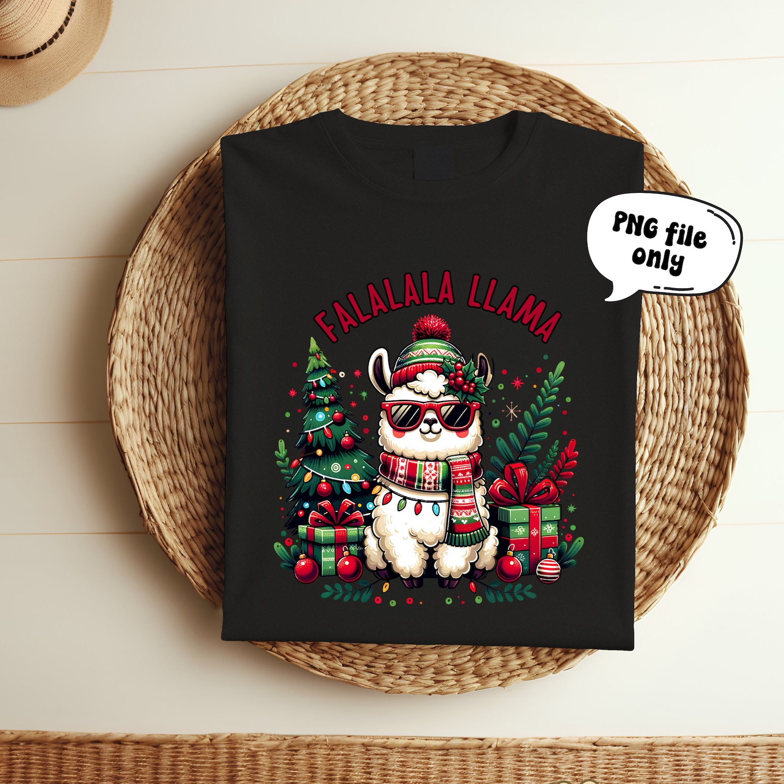 Falalala Llama PNG, Christmas Llama Clipart, Sublimination File, Funny ...