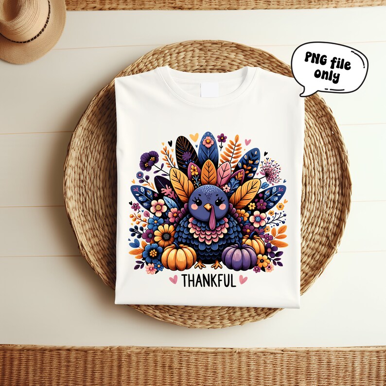 Boho Turkey Clipart, Thankful Turkey PNG Graphic, Transparent ...