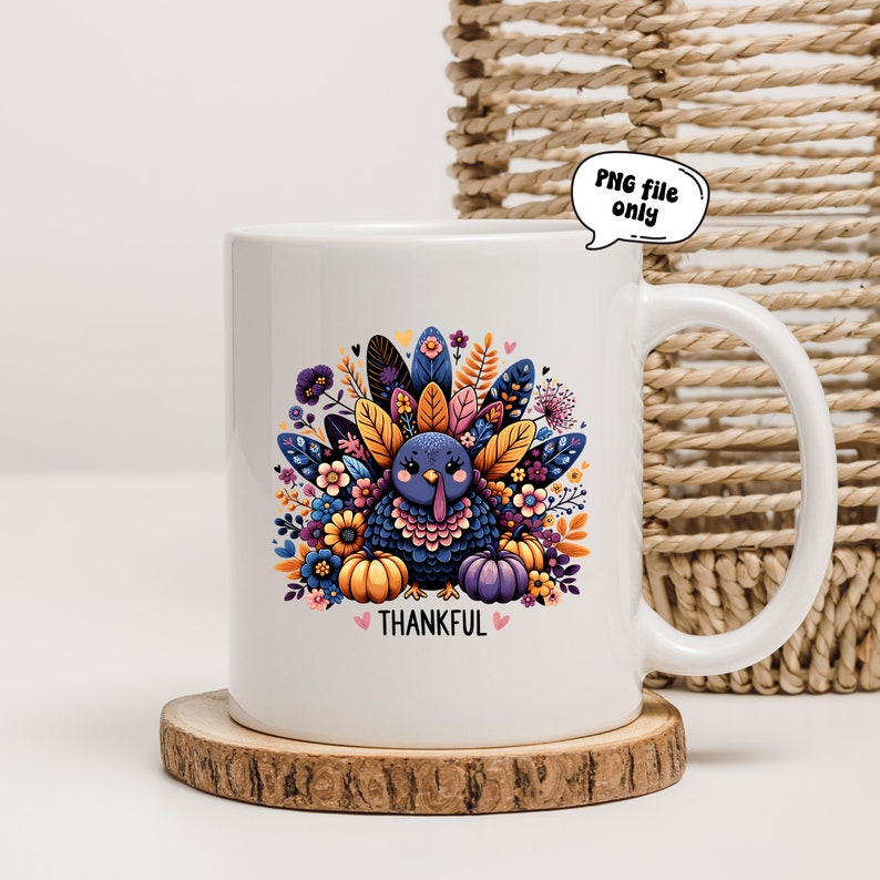 Boho Turkey Clipart, Thankful Turkey PNG Graphic, Transparent ...