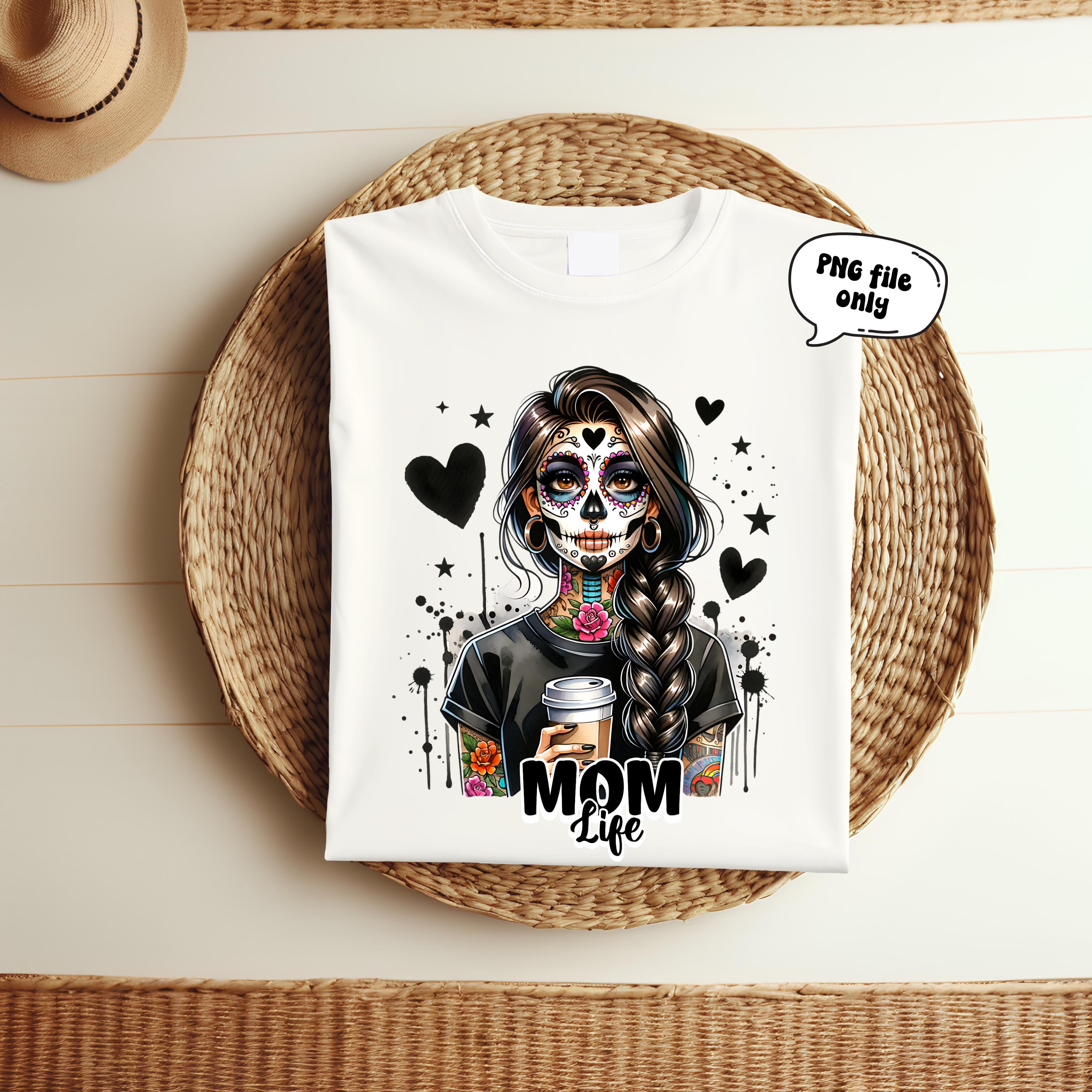Mom Life Skeleton PNG, Mom Tattoos PNG, Latte Png, Woman Skeleton ...