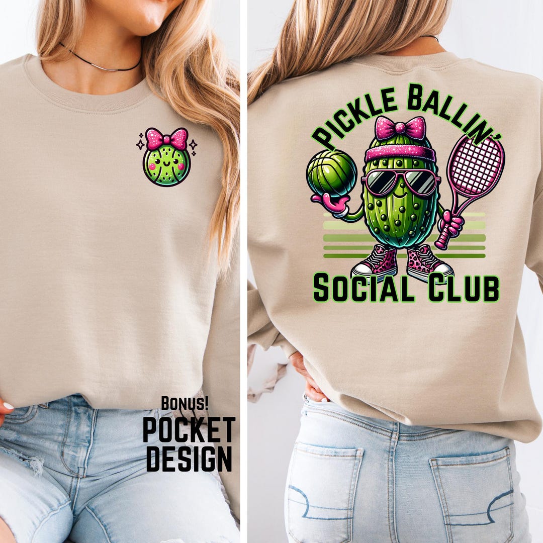 Pickle Ballin Png, Funny Pickleball PNG, Cute Pickle Ball Social Club ...