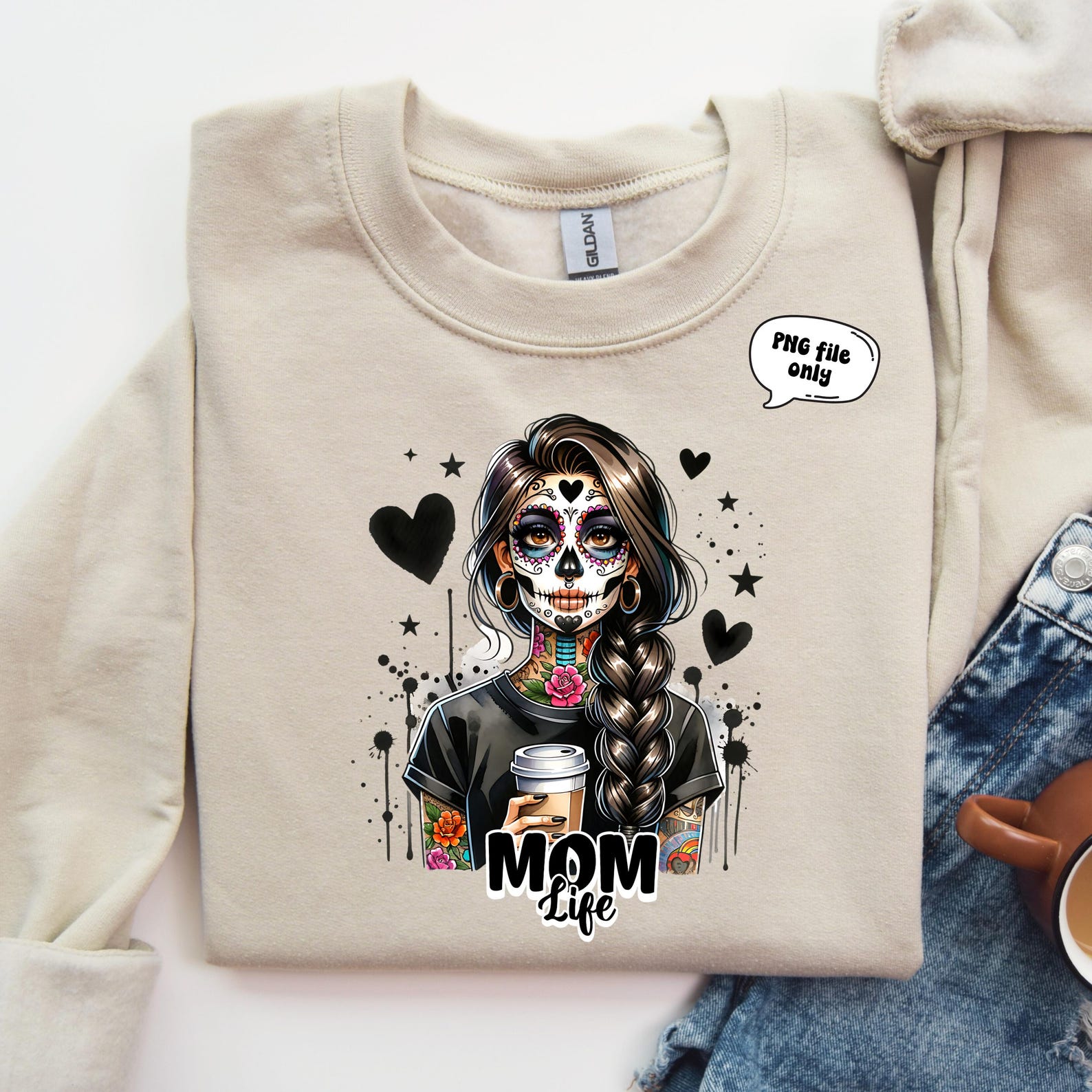 Mom Life Skeleton PNG, Mom Tattoos PNG, Latte Png, Woman Skeleton ...