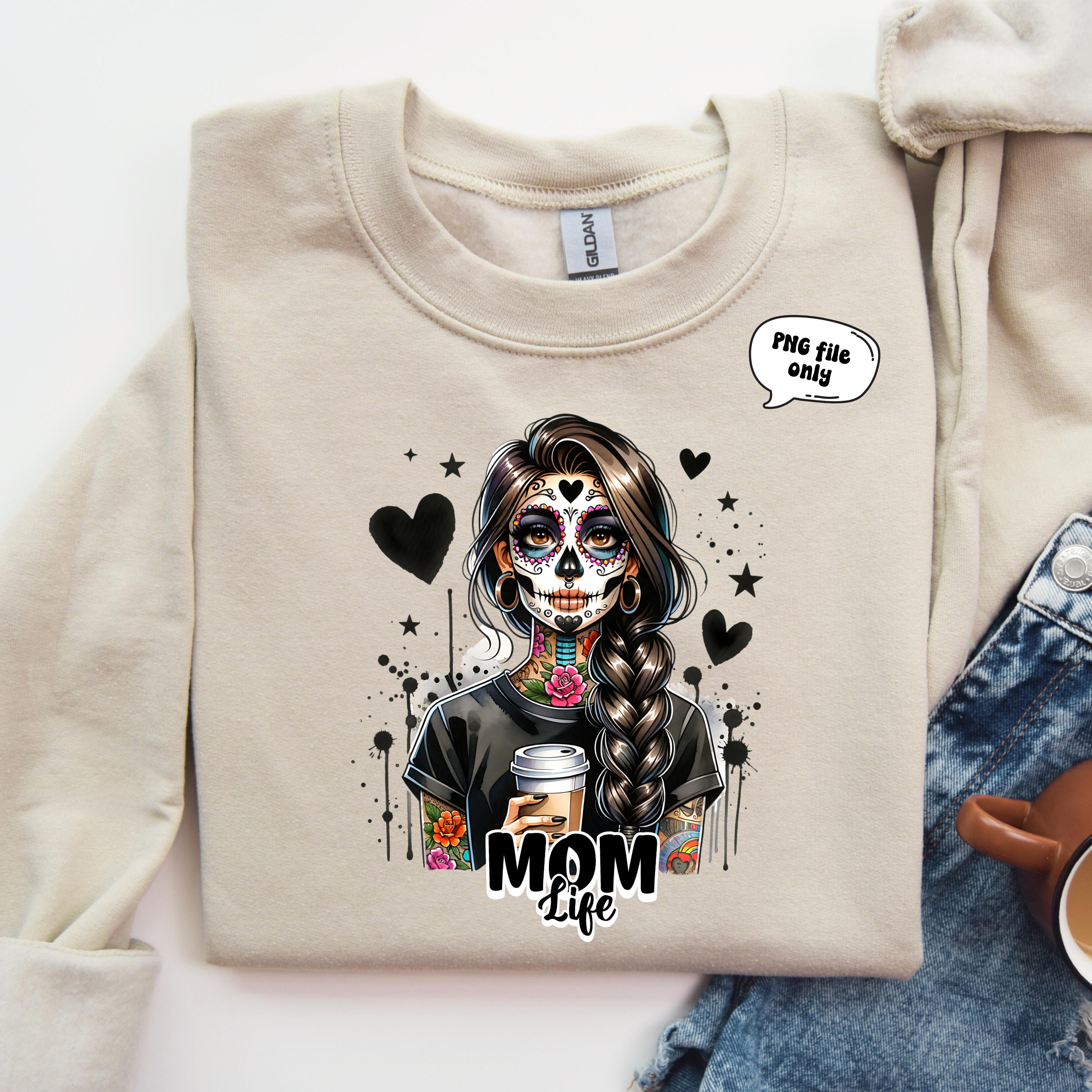 Mom Life Skeleton PNG, Mom Tattoos PNG, Latte Png, Woman Skeleton ...