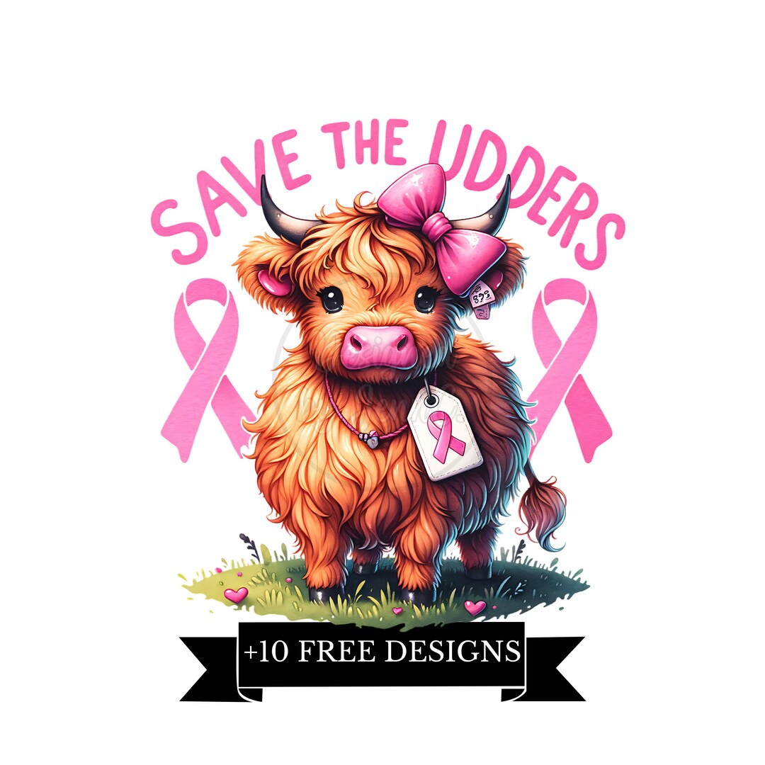 Save the Udders Png, Breast Cancer Awareness Png, Cancer Clipart, Cow ...