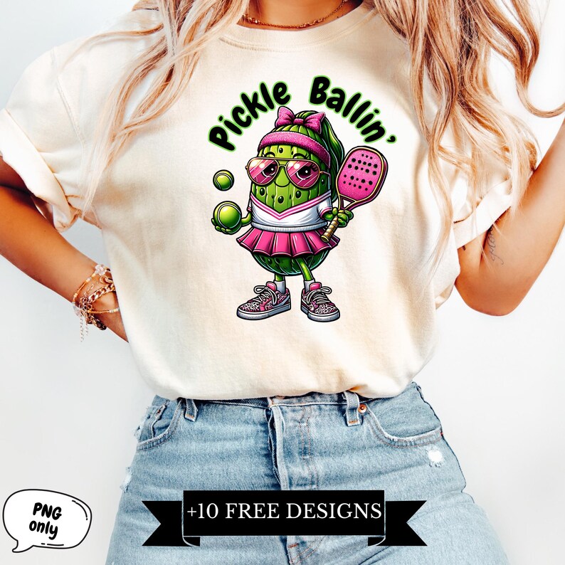 Pickle Ballin Png, Funny Pickleball PNG, Cute Pickle Ball Sublimation ...