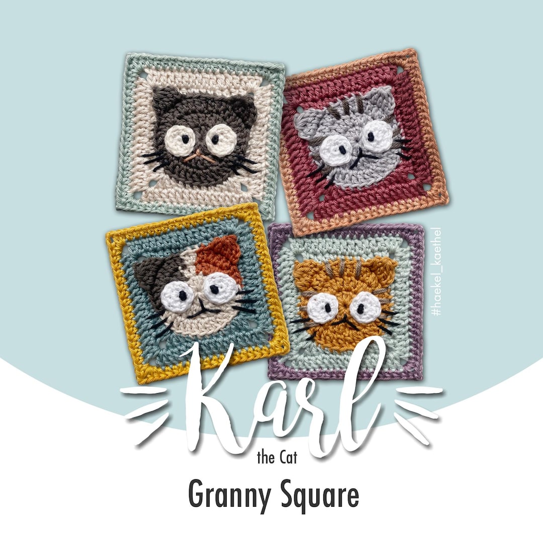 Karl the Cat - Granny Square - Etsy