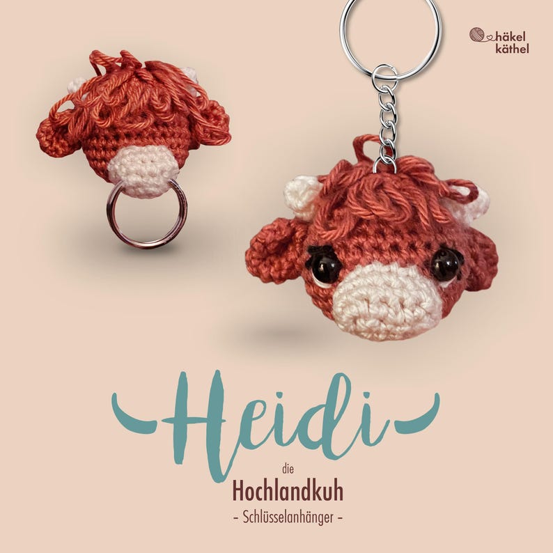 Heidi the Highland Cow / Highland Cattle - Keychain - Crochet Pattern ...