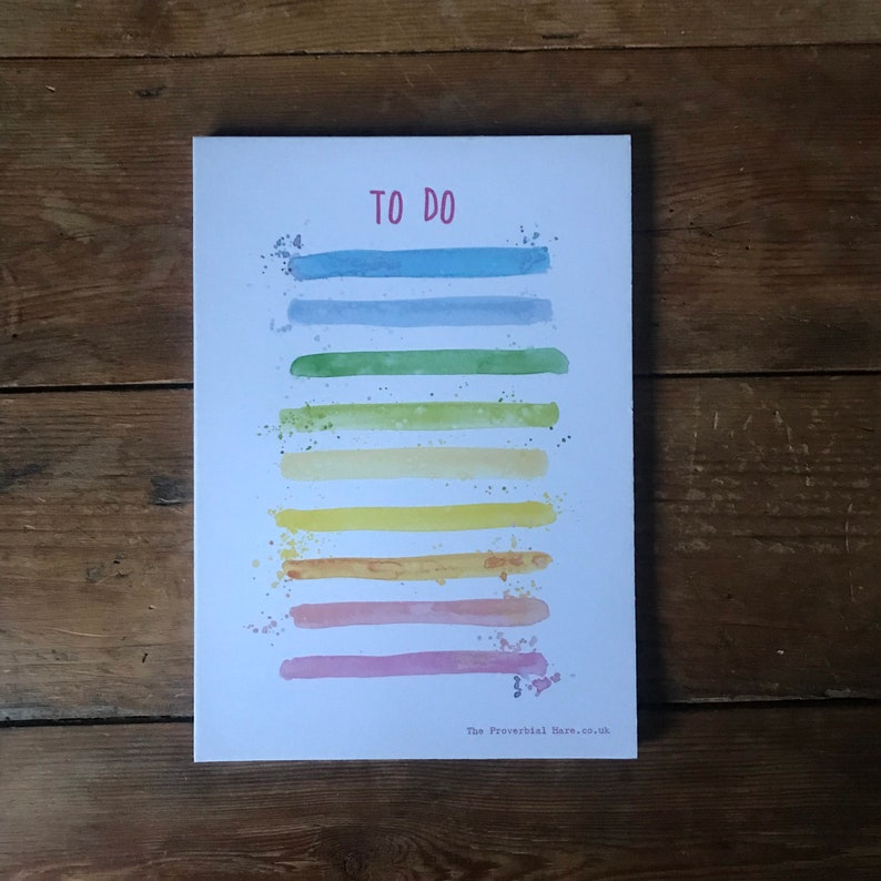 Notepad Messy Rainbow Stripes A5 Memo Pad From an Original - Etsy