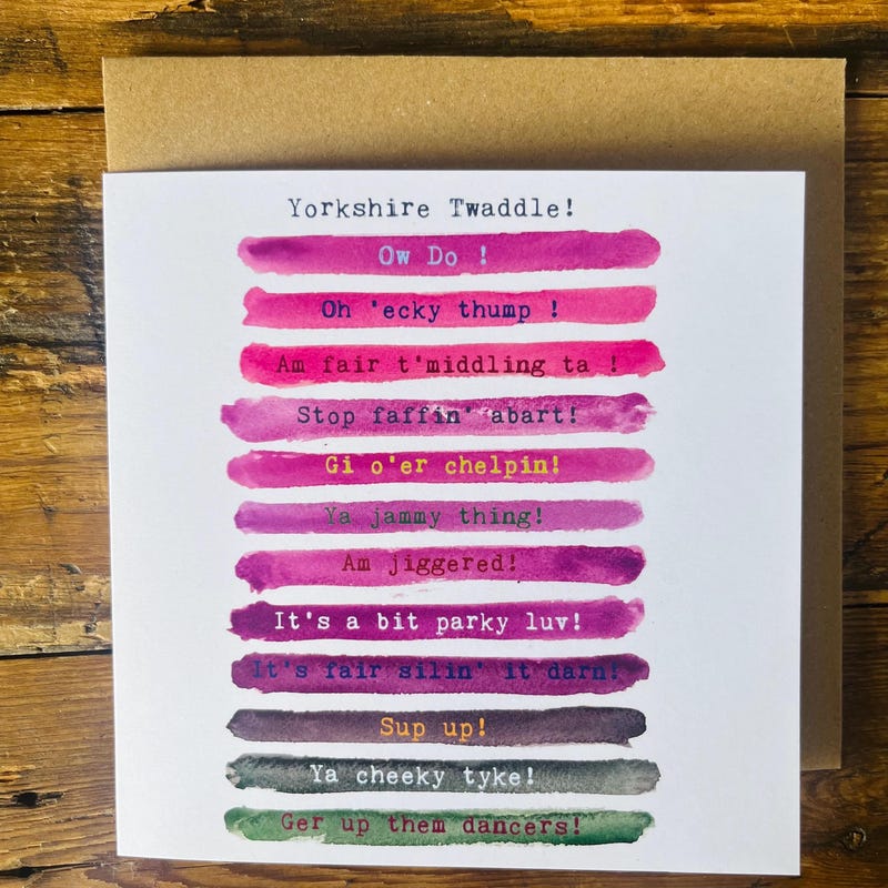 Yorkshire Phrases Card - Etsy UK