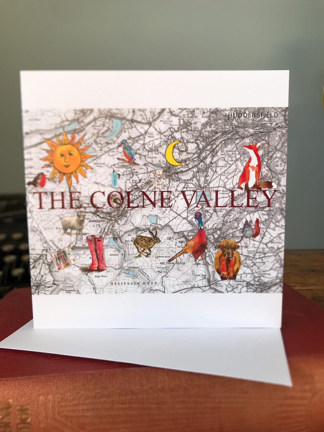 The Colne Valley Map Card - Blank for Your Message - Etsy