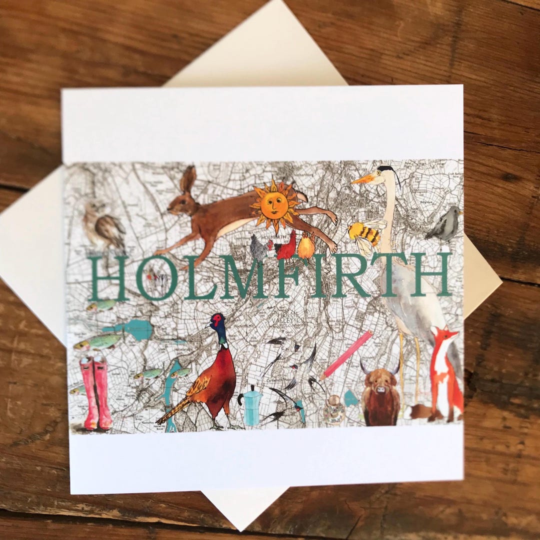Holmfirth Map - Blank for Your Message - Etsy