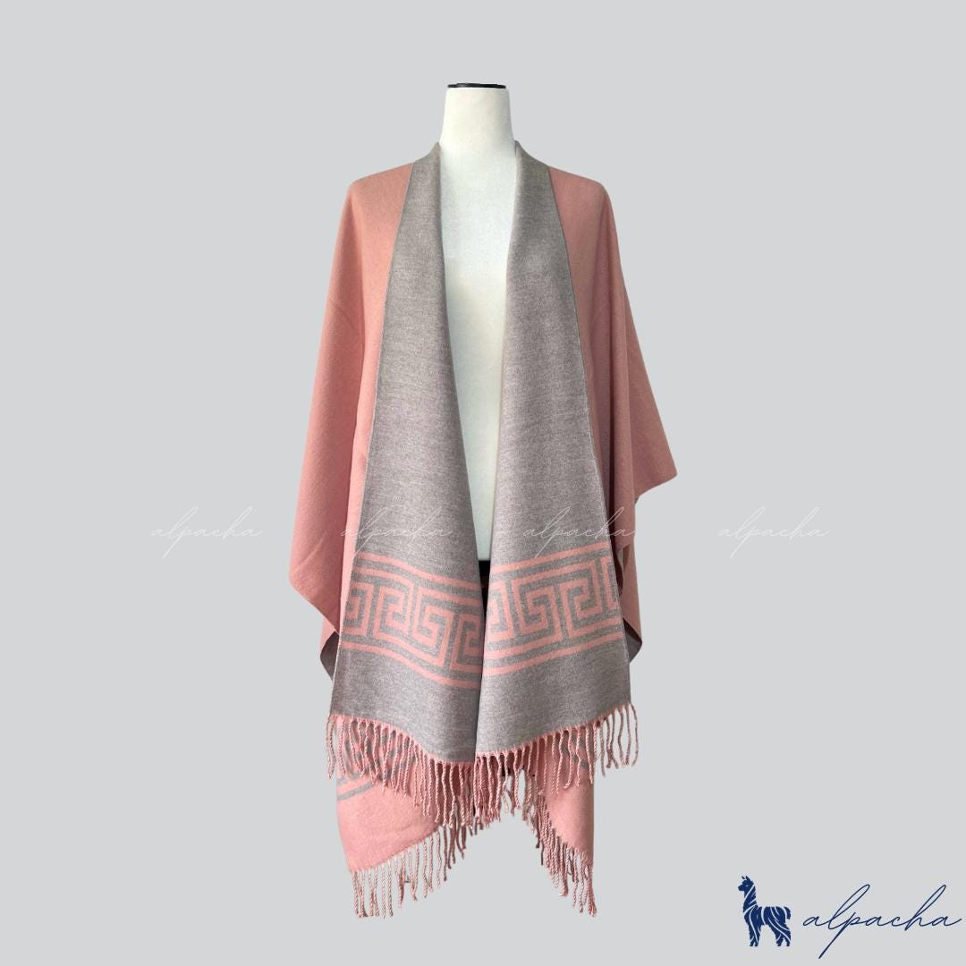 Reversible Ruana Peruvian Shawl Cape Made of Baby Alpaca Wool - Etsy