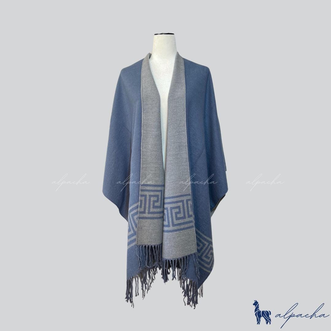 Reversible Ruana - Peruvian Shawl Cape Made of Baby Alpaca Wool - Etsy
