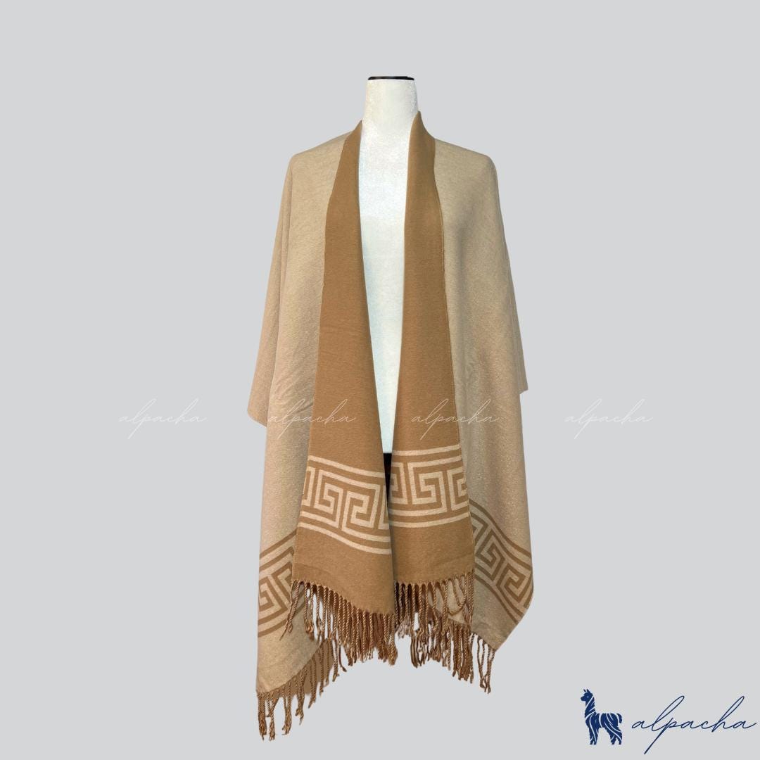 Reversible Ruana - Peruvian Shawl Cape Made of Baby Alpaca Wool - Etsy