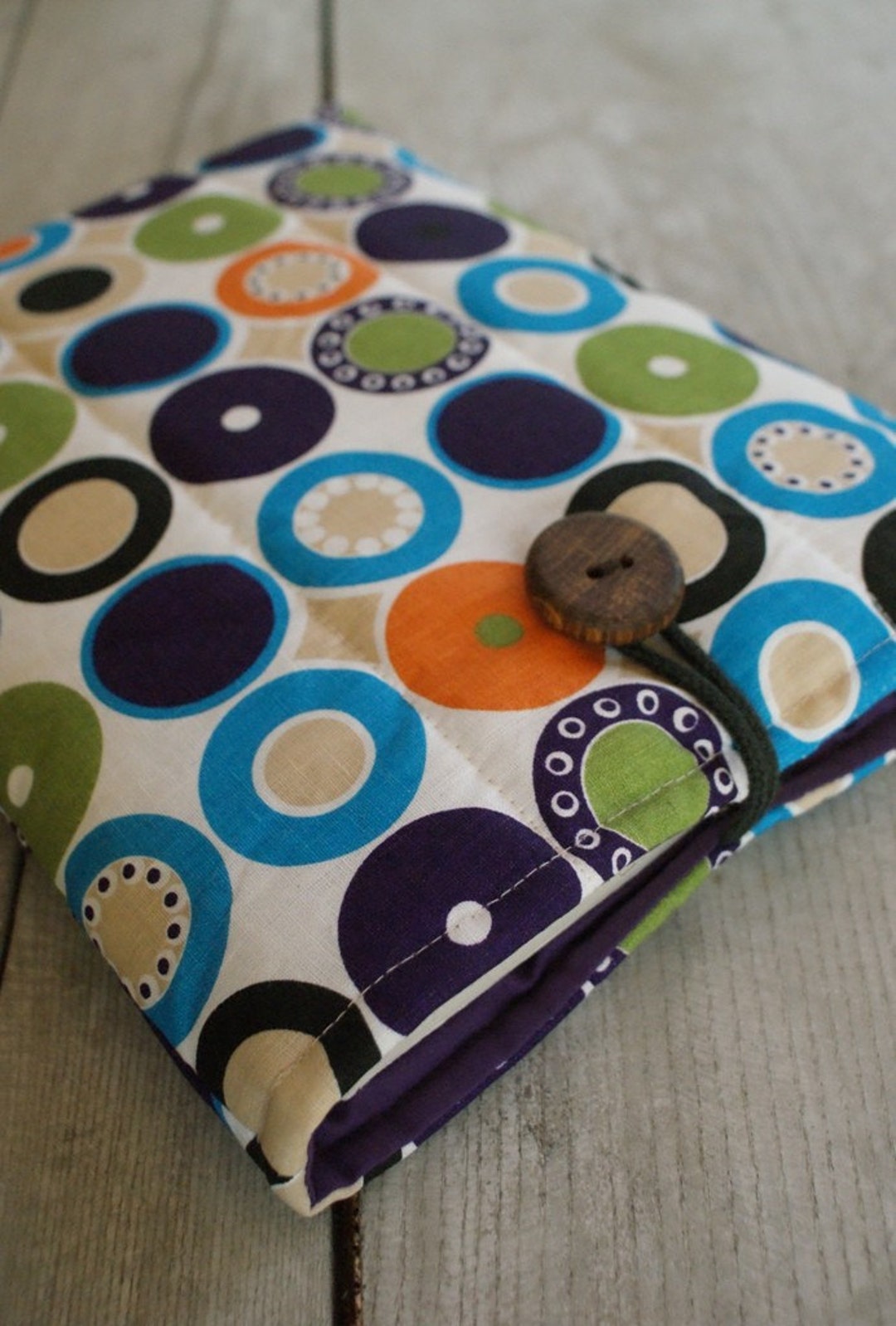 Handmade Quilted Tablet Cover - Colorful Circles Fabric - iPad Sleeve ...