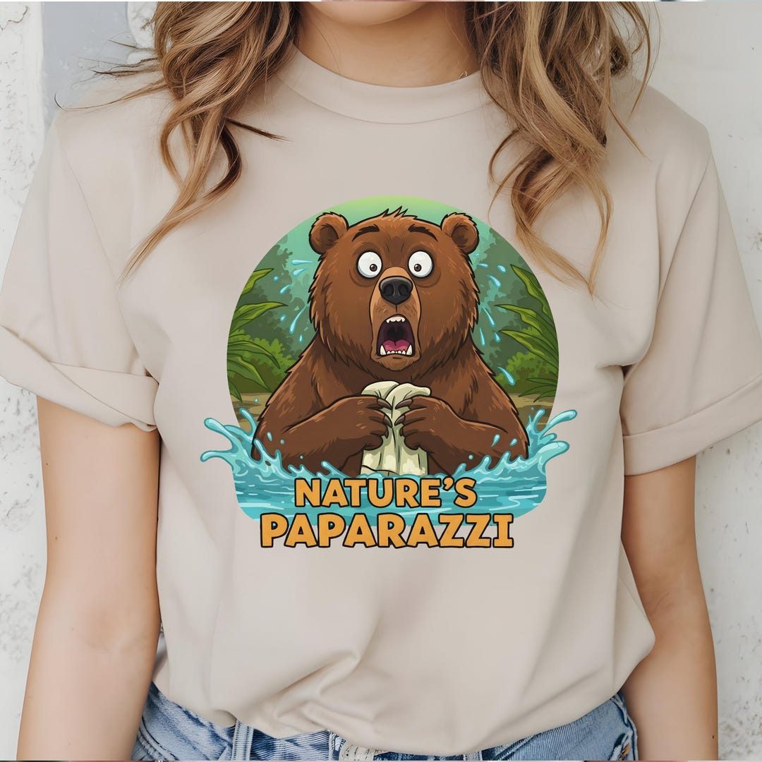 Nature's Paparazzi Graphic Tee, Funny Bear Photographer T-shirt ...