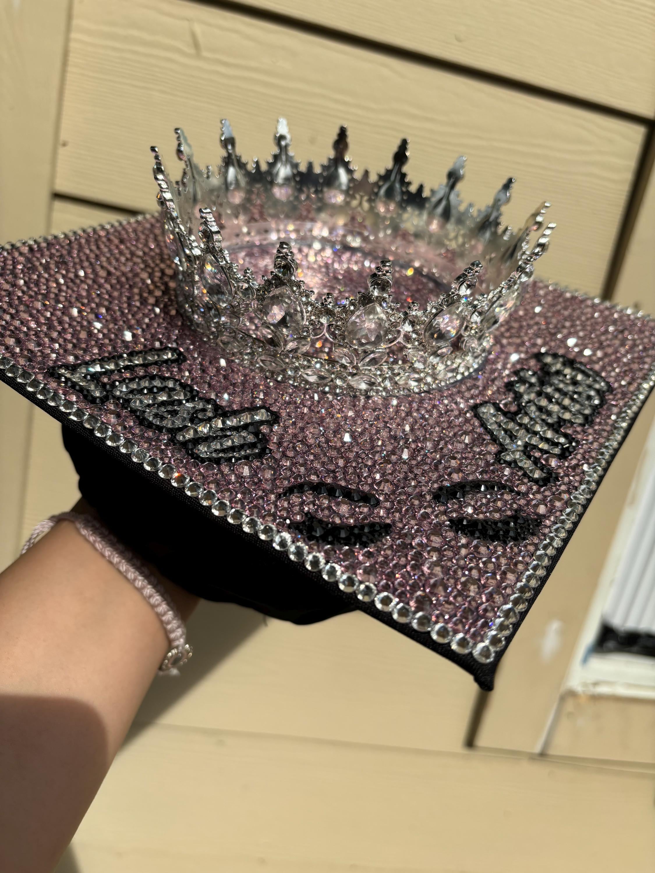 Custom Rhinestone Graduation Cap | Lash Artist Crown Grad Cap - Etsy
