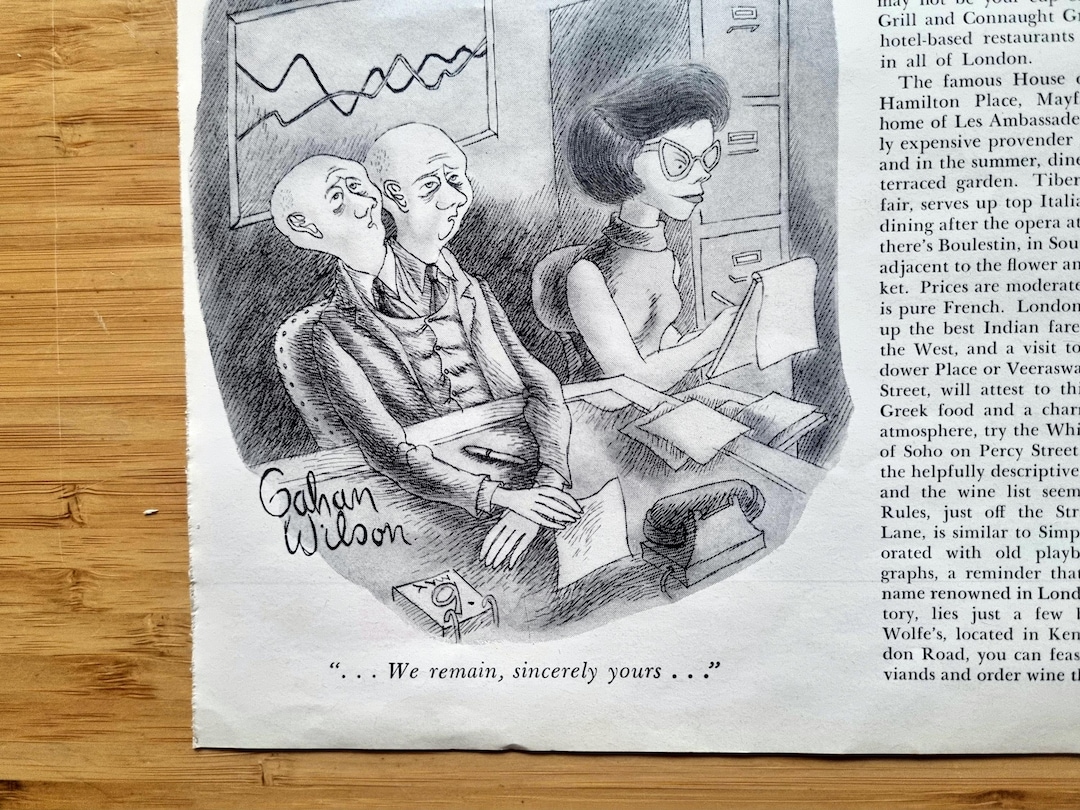1960s Gahan Wilson Cartoon, We Remain Sincerely Yours, Office Humor ...