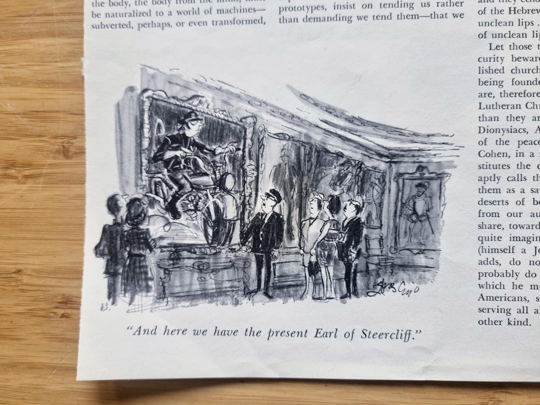 Vintage Cartoon Art Print, Earl of Steercliff Gallery Illustration ...