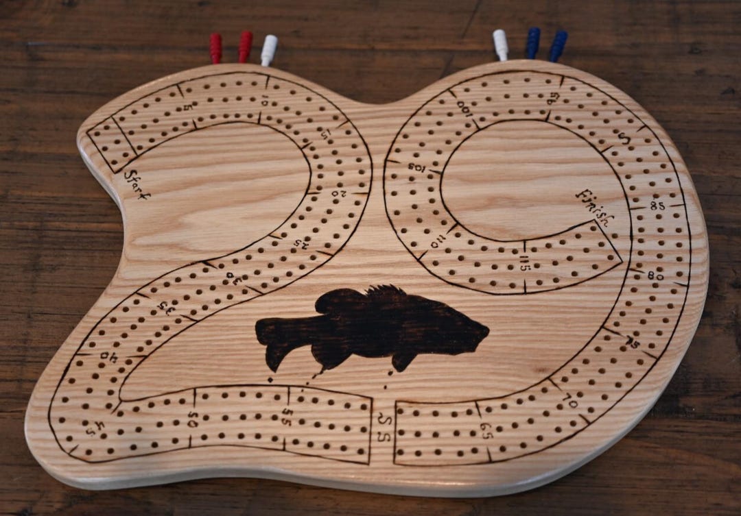 Stunning Hand-made Cribbage Board 29 Twenty-nine 3 Track W/ Bass * Made ...