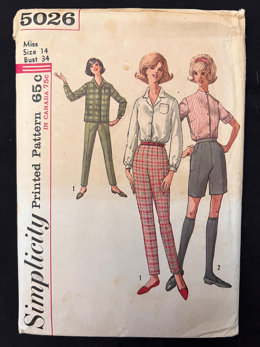 Vintage Simplicity Sewing Pattern 5026, Misses' Shirt, Pants and ...