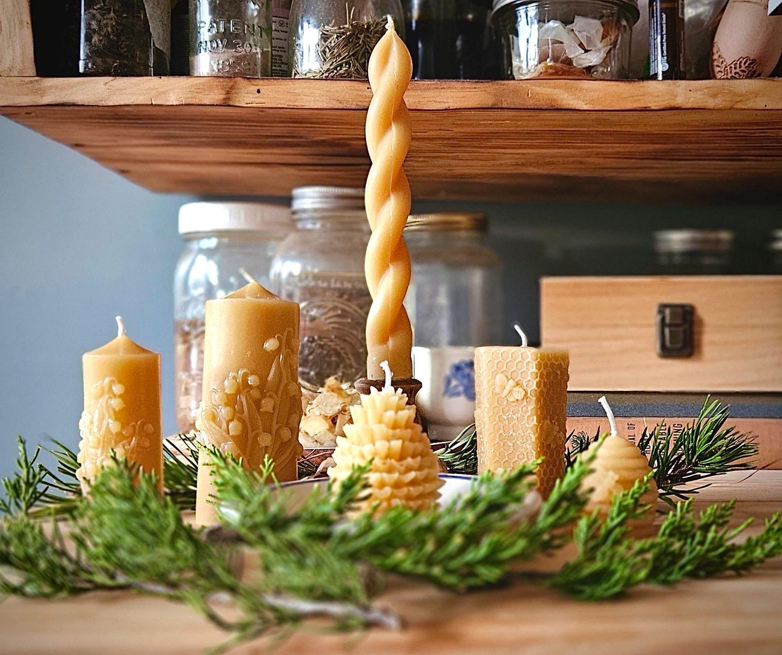 Handmade 100% Beeswax Candles - Etsy