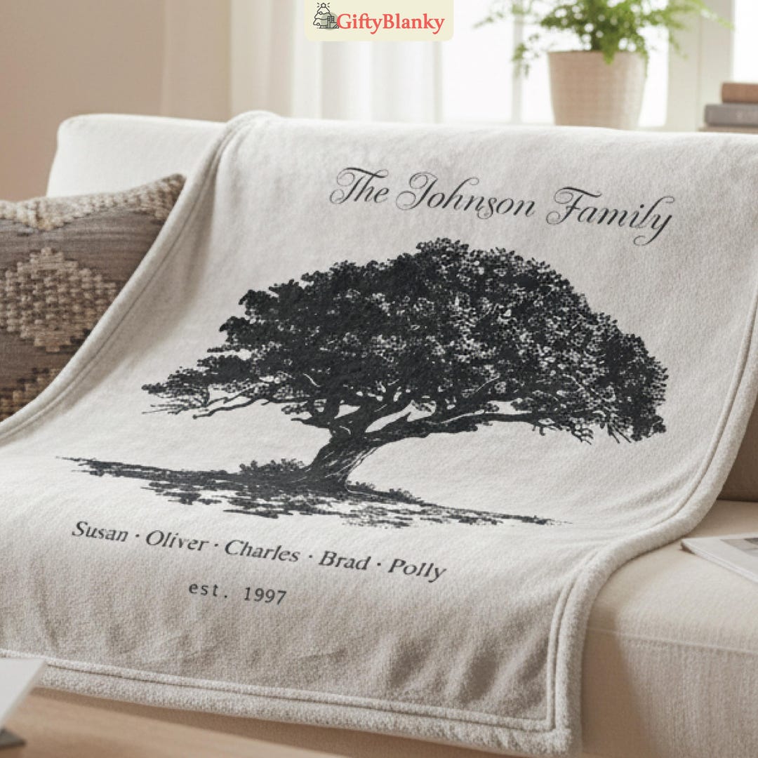 Personalized Family Tree Blanket: Custom Minky or Sherpa Throw With ...