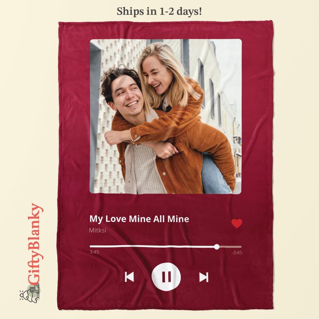 Personalized Music Blanket, Custom Photo and Song Blanket, Romantic ...