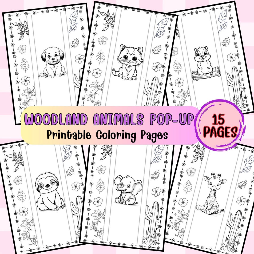 Woodland Animals Pop up Coloring Pages Fun & Interactive Printable ...