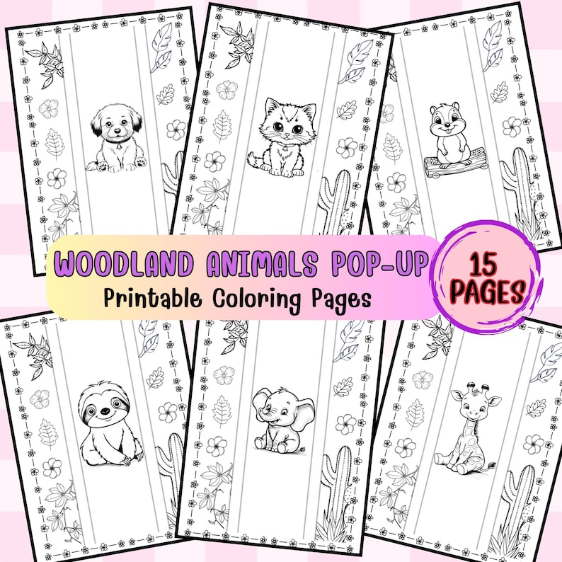 Woodland Animals Pop-up Coloring Pages: Interactive Forest Activity ...