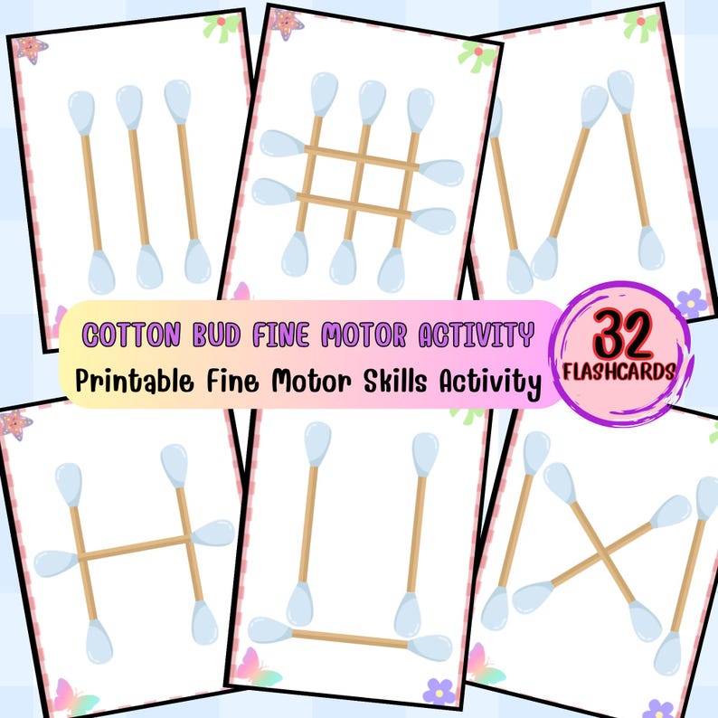 Cotton Bud Fine Motor–a Printable Fine Motor Skills Activity for ...