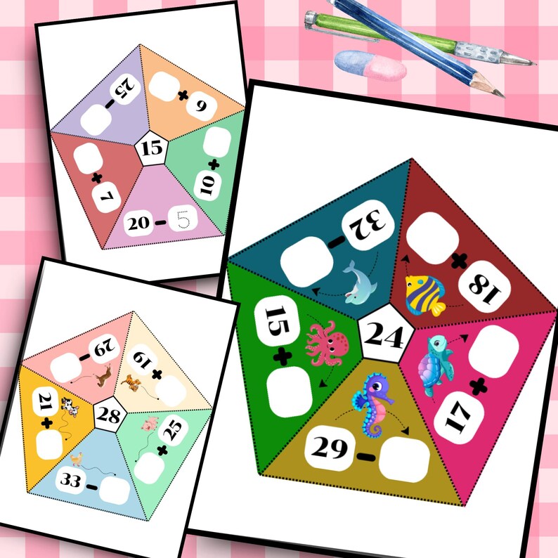 Missing Number Math Worksheets for Kids, Addition & Subtraction ...