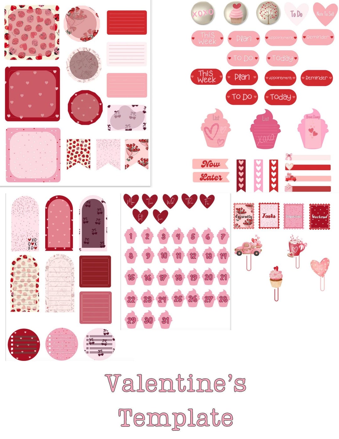 Valentine's Day Themed Digital Template Goodnotes Digital Planner ...