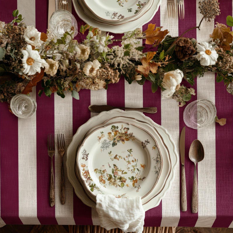 Striped Tablecloth - Etsy