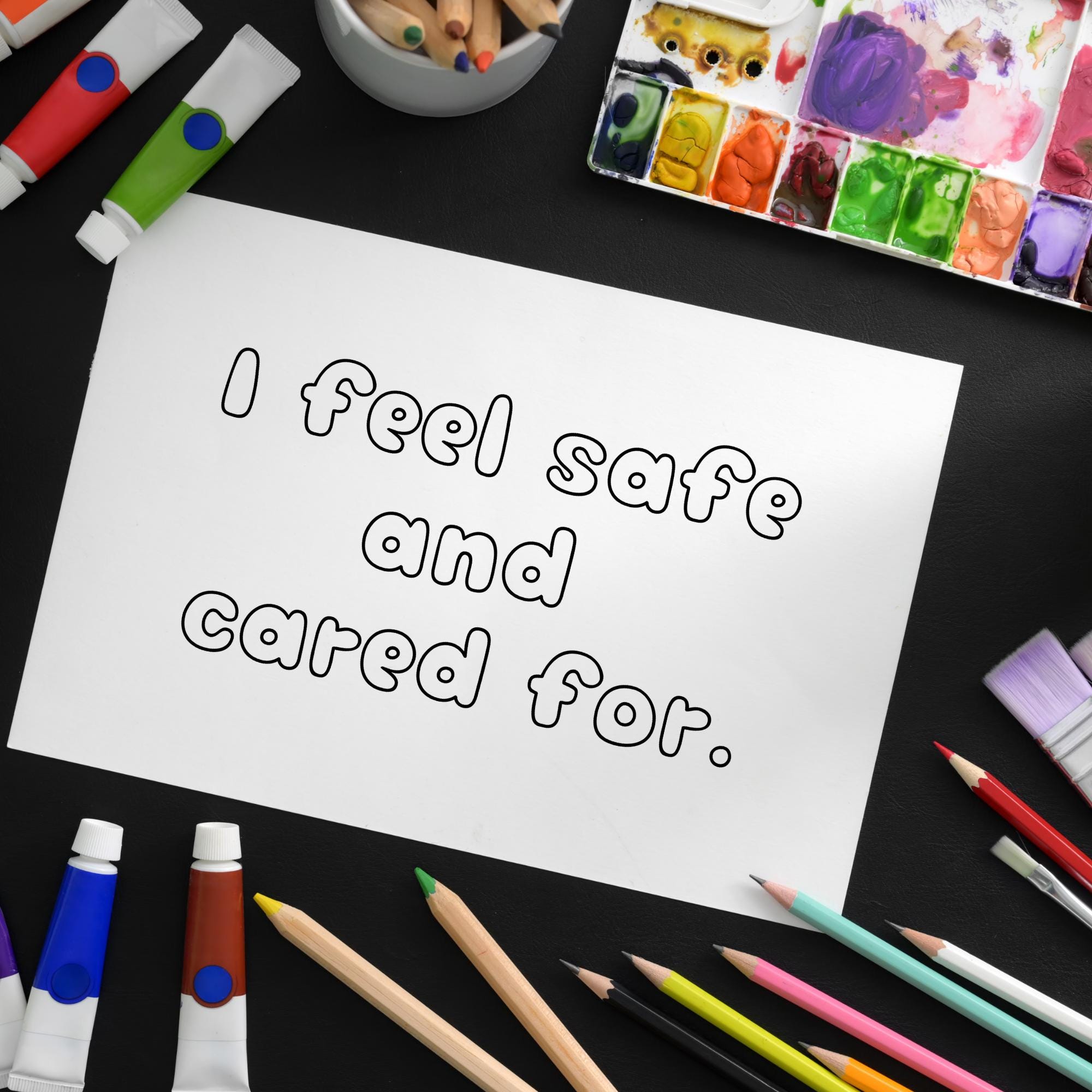 Positive Affirmation Coloring Card for Kids Boost Confidence Creativity ...