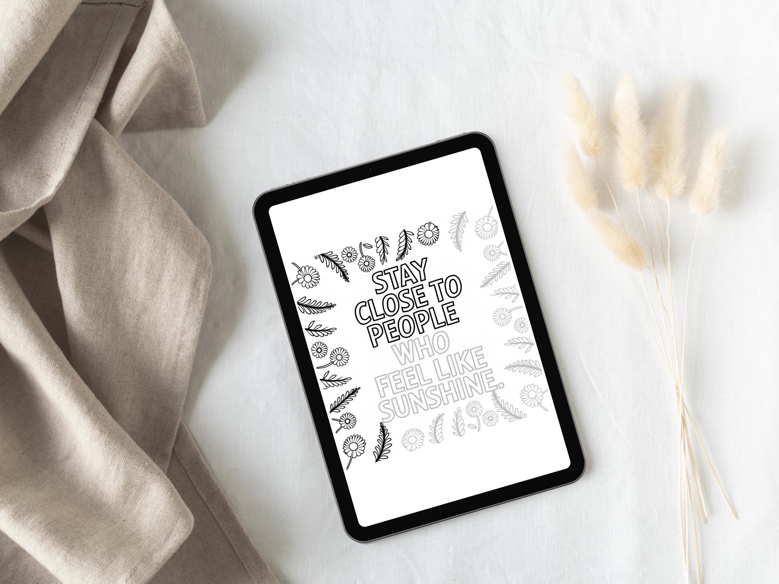 Motivational Quote Tracing Pages: Mindful Coloring (printable PDF) - Etsy
