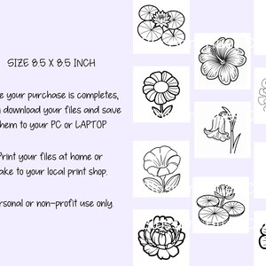 Flower Coloring Pages for Kids: Bold & Easy Art (printable PDF) - Etsy