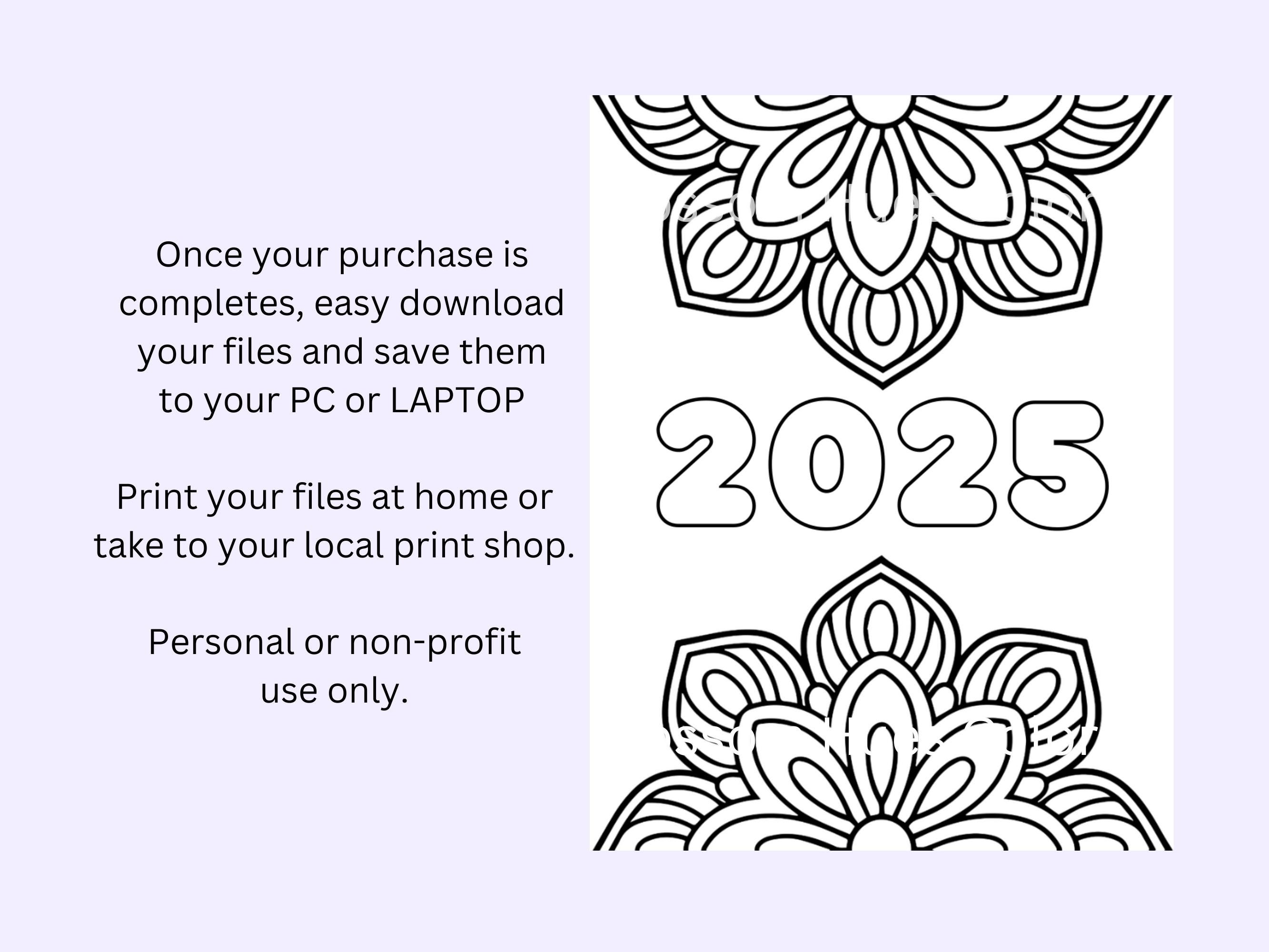 Calendario 2025 para imprimir, colorear, planificar mensual, calendario ...