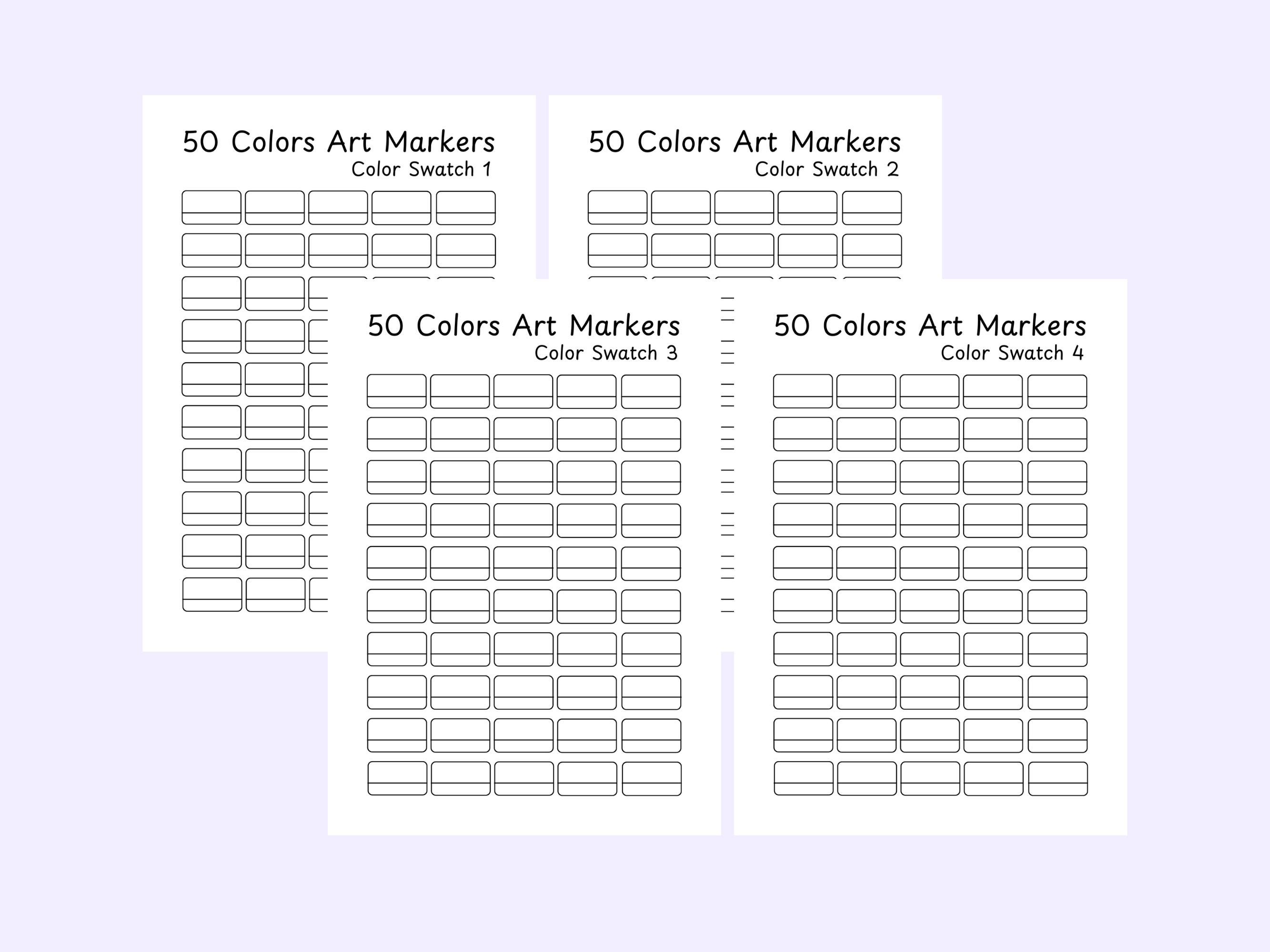 Blank Color Swatch Chart Color Chart Printable Swatch Template Color ...