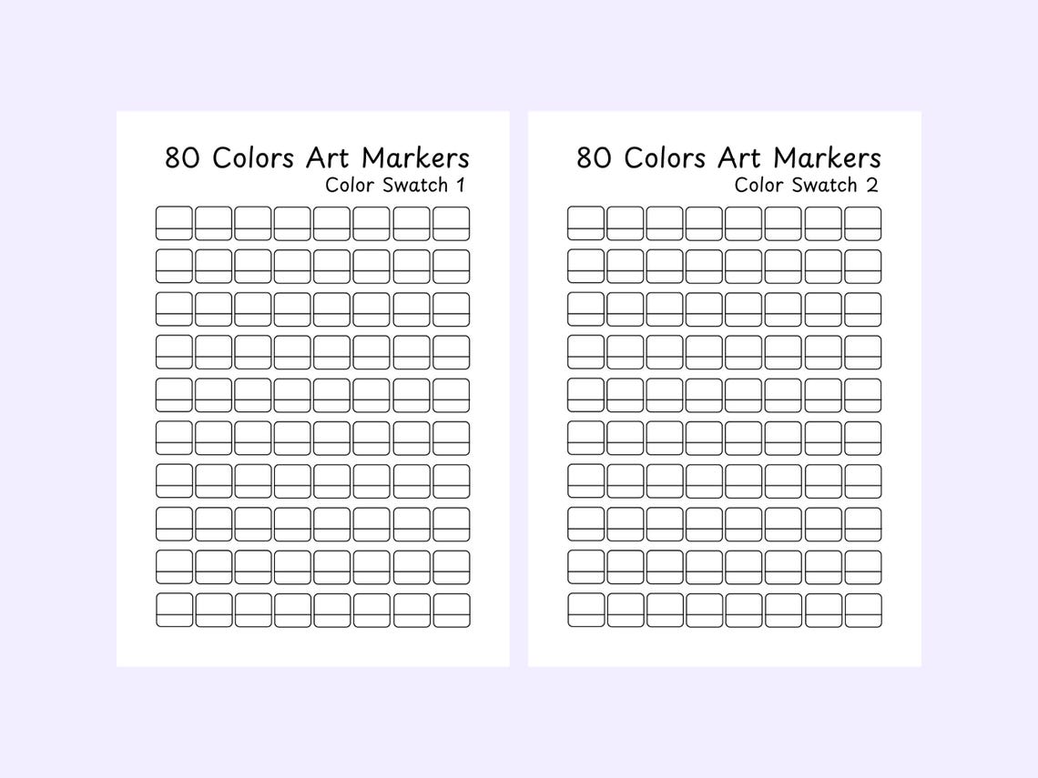 Blank Color Swatches Chart Color Chart Printable Swatch Template Color ...
