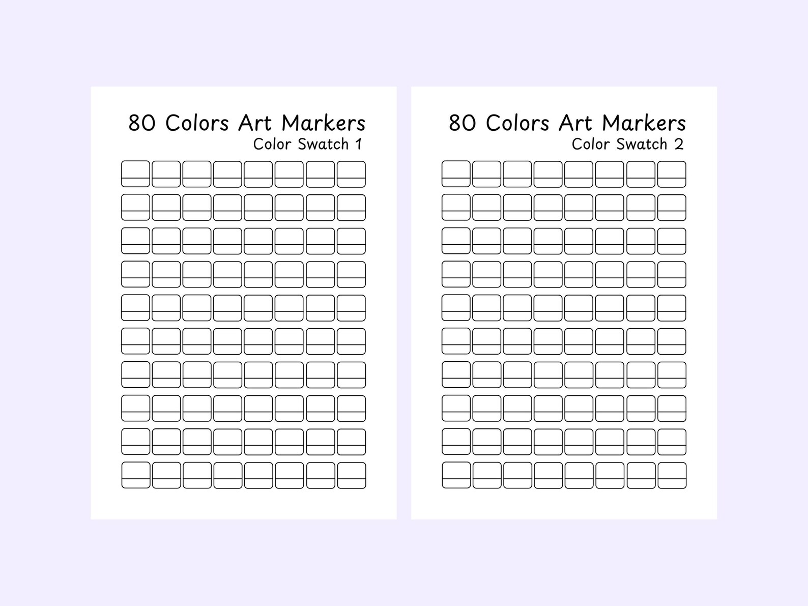 Blank Color Swatches Chart Color Chart Printable Swatch Template Color ...