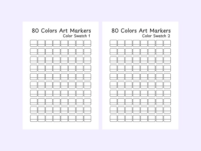 Blank Color Swatches Chart Color Chart Printable Swatch Template Color ...