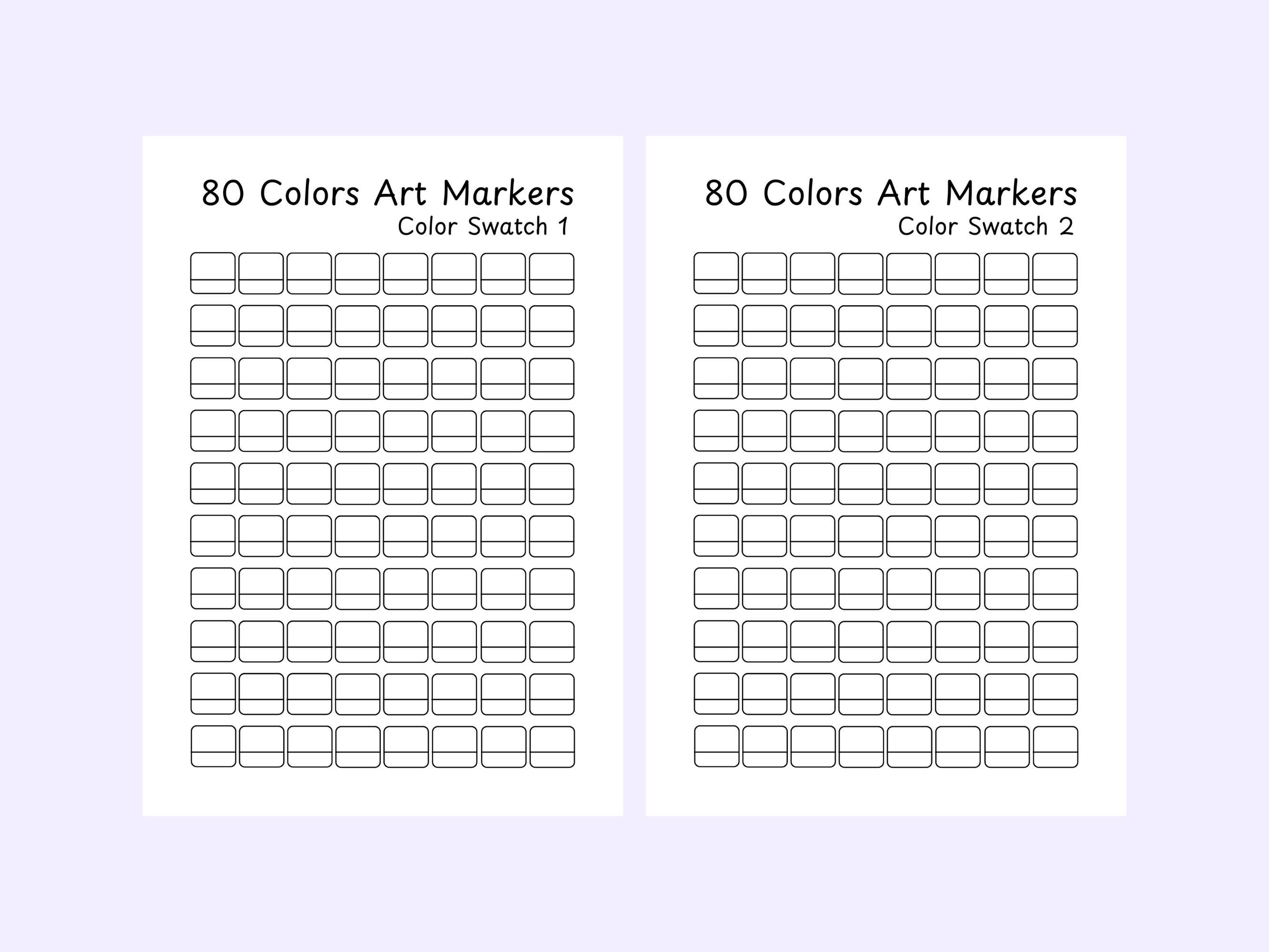 Blank Color Swatches Chart Color Chart Printable Swatch Template Color ...