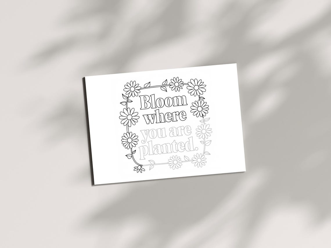 Motivational Quote Tracing Pages: Mindful Coloring (printable PDF) - Etsy