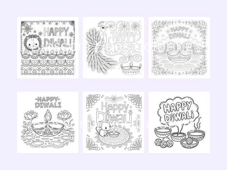 Diwali Coloring Pages Printable DIY Festival Coloring Sheets Bold and ...