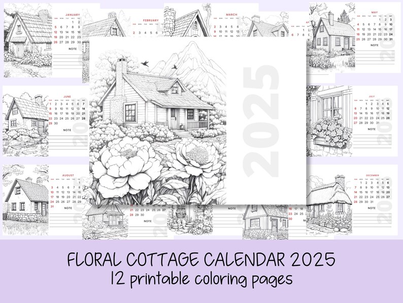 Calendario 2025 para imprimir, colorear, planificar mensual, calendario ...