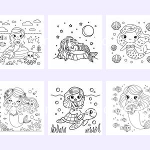Mermaid Coloring Pages Bold and Easy Designs for Kids Fun Printable ...