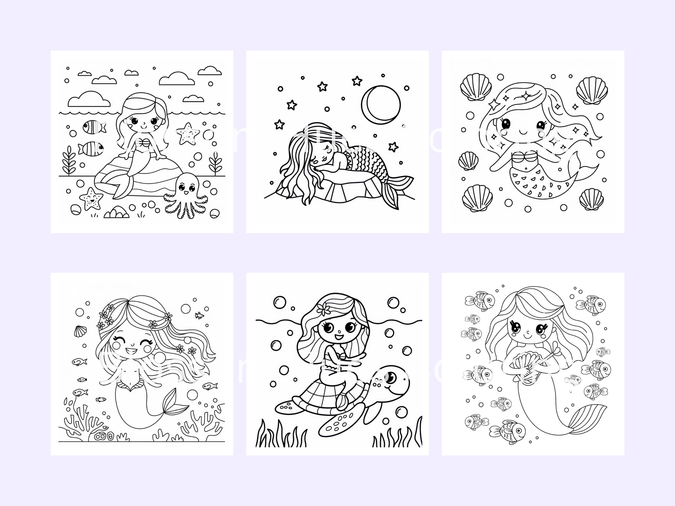 Mermaid Coloring Pages | Bold and Easy Designs for Kids | Fun Printable ...